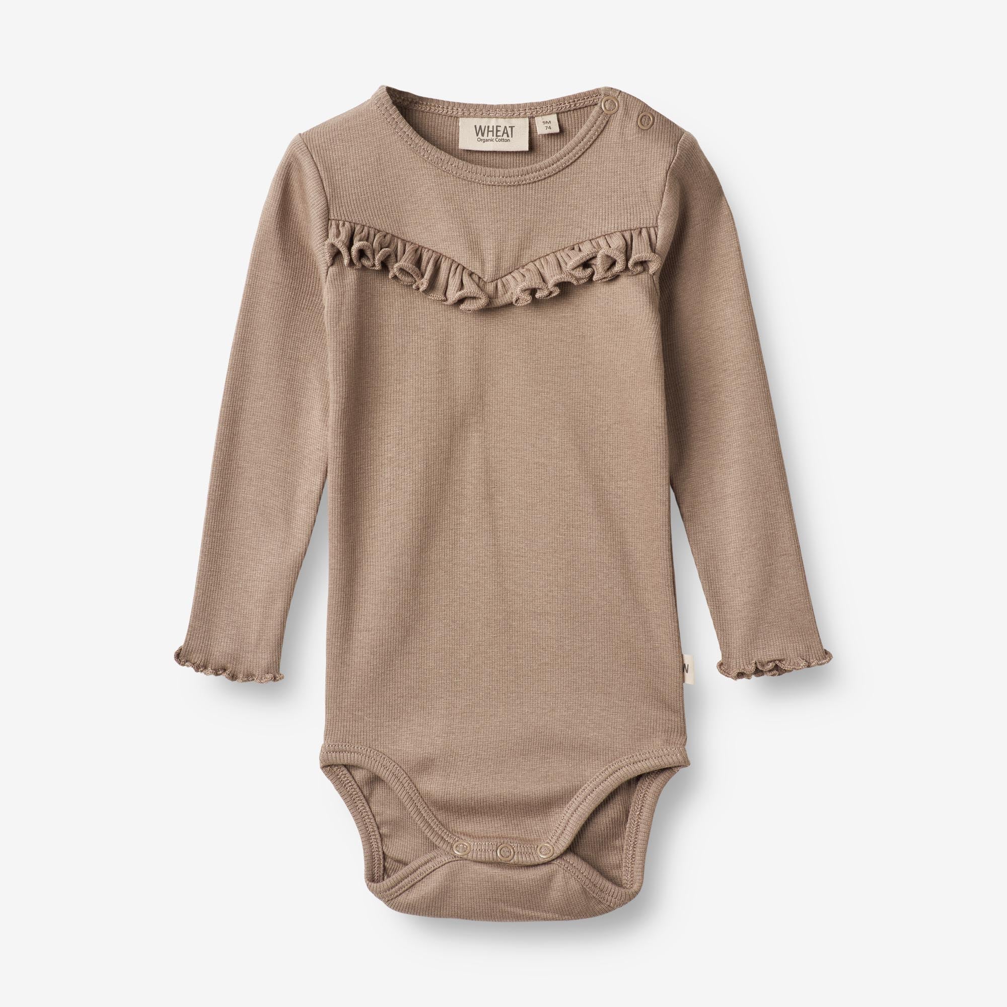 Langærmet Rib Body Elise | Baby - soft brown – Wheat.dk
