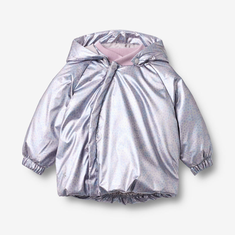 Letvægts Pufferjakke Ravi - silver sky flower – Wheat.dk